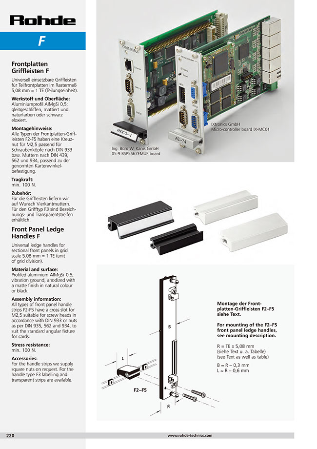 Handles - Ledge, Front Panel, Aluminum, F Series | Rohde | MISUMI
