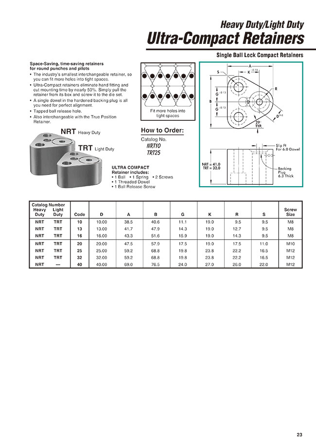 Ball Lock Retainers - Heavy Duty, Ultra-Compact, Metric | DAYTON | MISUMI