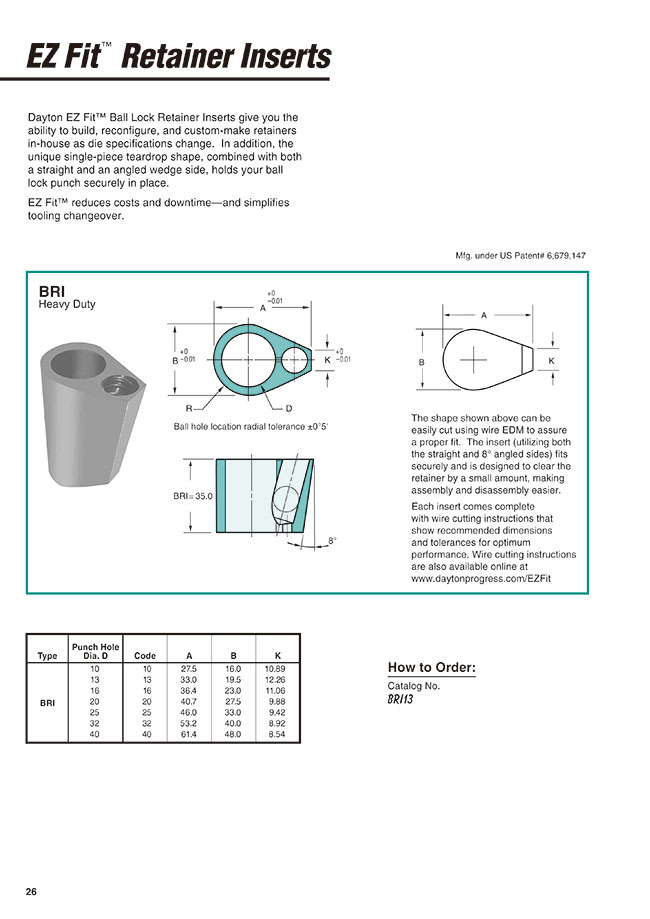 BRI13 | EZ Fit Retainer Inserts for Ball Lock Retainers - Metric ...