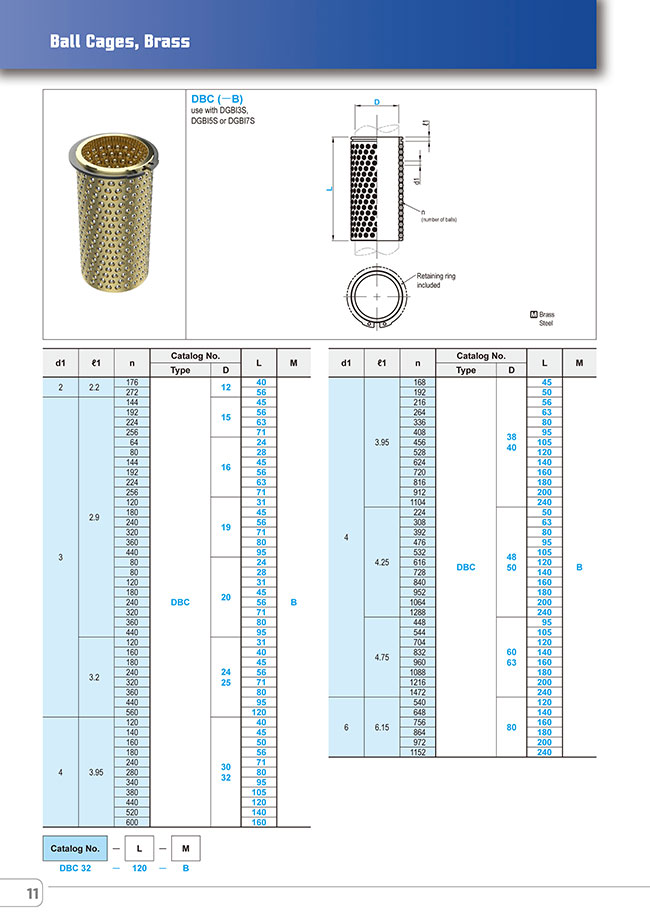 Ball Cages for Guide Bushings - Brass, Groove, with Circlip | MISUMI ...
