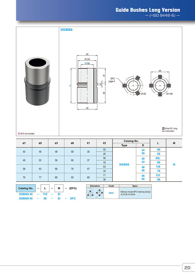 Guide Bushings - with Collar, Sintered Metal, Long, ISO 9448-6 | MISUMI ...