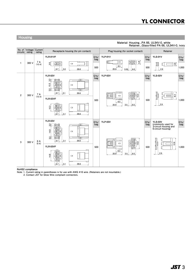 YL Connector | JST | MISUMI