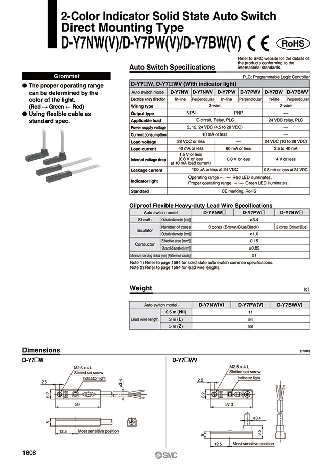 D-M9NMAPC Solid State Auto Switch, Direct Mounting Style,, 56% OFF