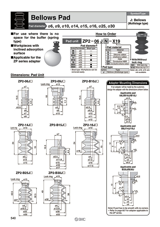 ZP2-TB06MBS-H5 | Vacuum Cups - Bellows, ZP2 Series | SMC | MISUMI
