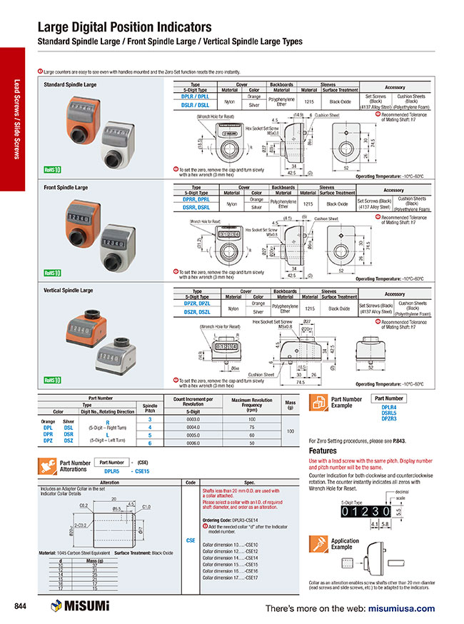 Digital Positioning Indicators - Large, Vertical Spindle | MISUMI | MISUMI