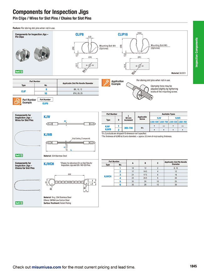 Inspecting Jig Accessories - Wires | MISUMI | MISUMI