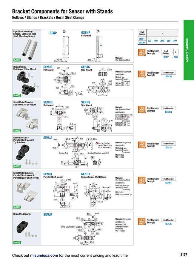 Sensor with Stands - Resin Stand Mounting | MISUMI | MISUMI