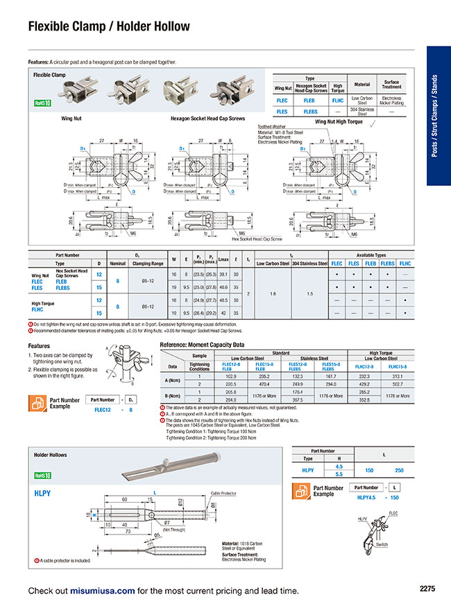 Flexible Clamps - Wing Nut Type | MISUMI | MISUMI