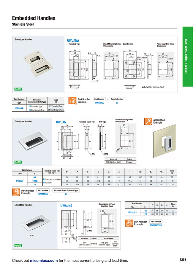 Handles - Embedded | MISUMI | MISUMI